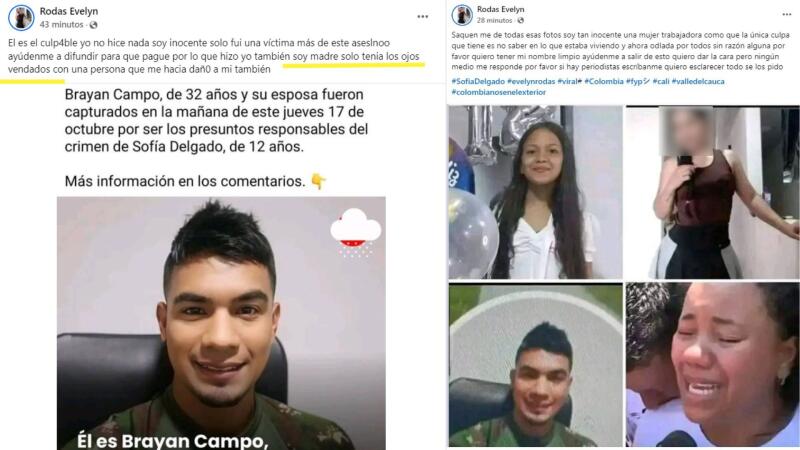 Caso Sofía Delgado: aparecen mensajes de supuesta esposa de Brayan Campo dando su versión