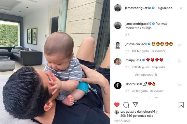 La foto de James Rodríguez junto a su pequeño hijo que despertó lluvia ...